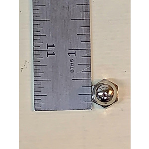 (100) 1/4"-20 Solid Brass Nickel Plated Cap Acorn Nuts Bright Chrome Color 7/16"