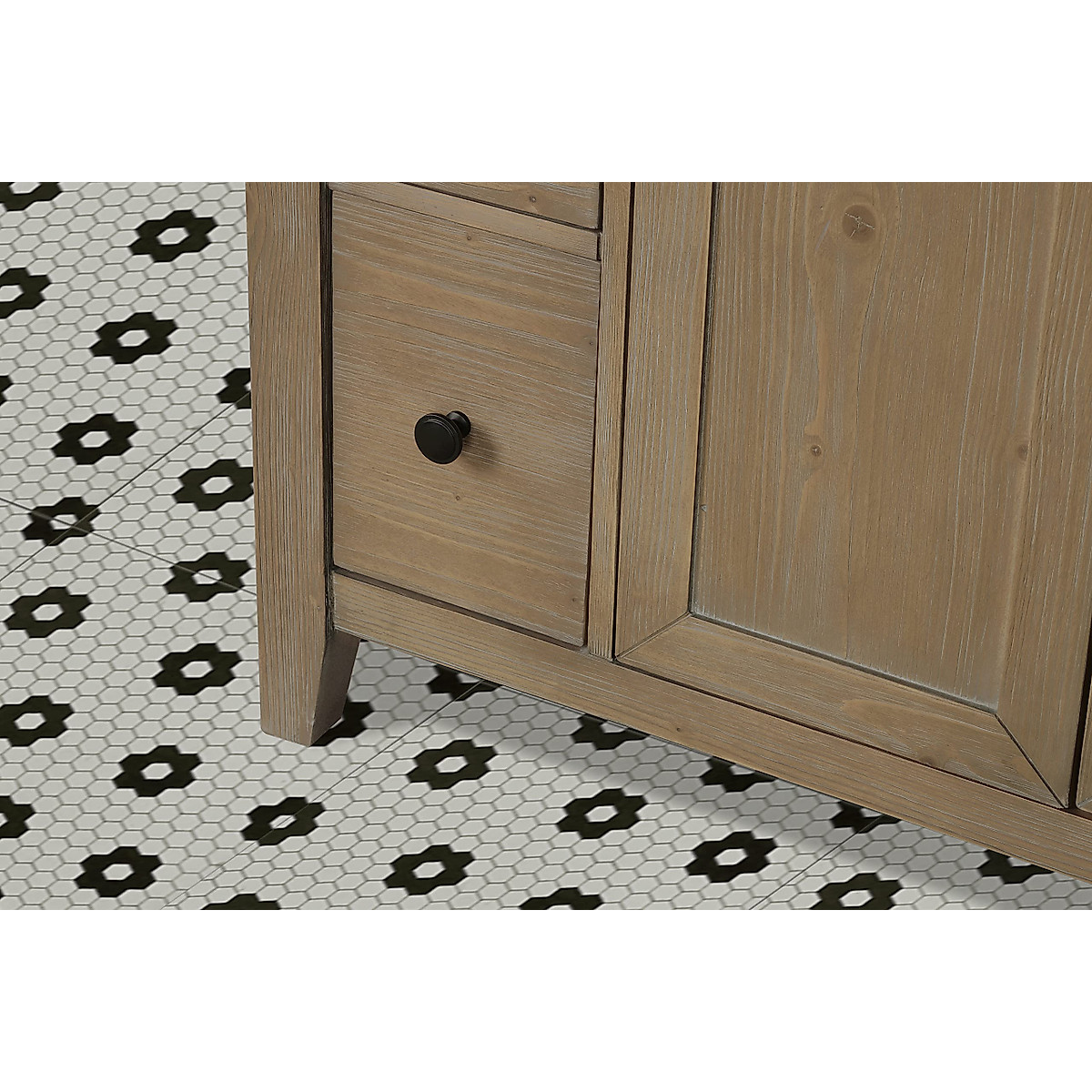 Ari Kitchen & Bath Sally 42" Bathroom Vanity in Weathered Fir, White Engineered Top