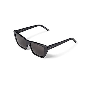 SAINT LAURENT Women's SL 276 Mica Sunglasses, Black-Black-Grey, One Size