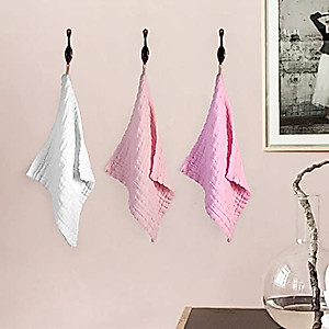 MUKIN Baby Washcloths - Soft Face Cloths for Newborn, Absorbent Bath Face Towels, Baby Wipes, Burp Cloths or Face Towels, Baby Registry as Shower. Pack of 6-12x12 inches (Pink)