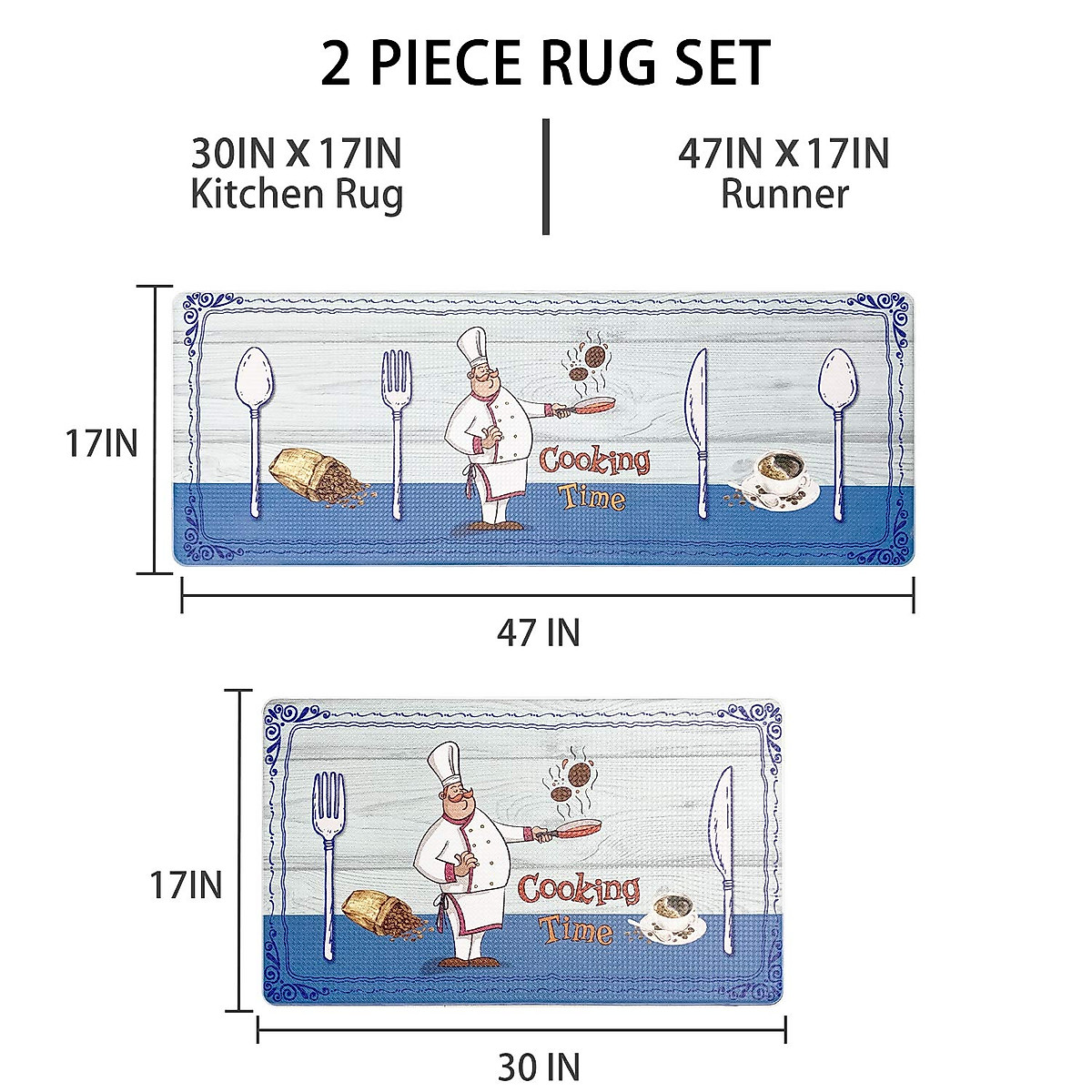 AGELMAT Kitchen Mat,[2PCS] Memory Foam Anti Fatigue Floor Mat Waterproof Standing Kitchen Rugs and Mats for Office, No-Slip Ergonomic Carpet for Sink Garage Laundry