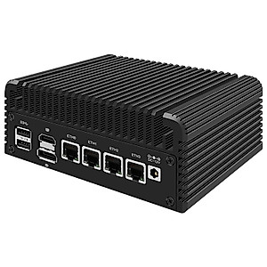 Mrroute Mini Computer Host 12th Gen i3-N305 Dual Display Fanless Mini Desktop No RAM No SSD DDR5 4 Lans Barebone Mini PC