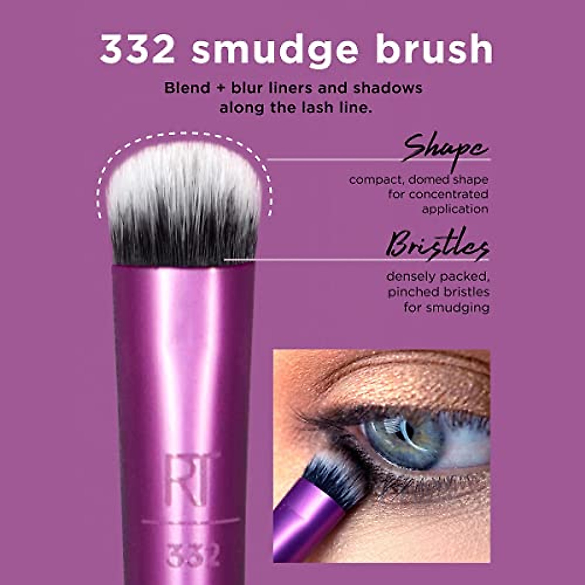 Real Techniques Everyday Eye Essentials Makeup Brush Kit, Eye Makeup Brushes for Eye Liner, Eyeshadow, Brows, & Lashes, Synthetic Bristles, Cruelty-Free & Vegan, 8 Piece Set