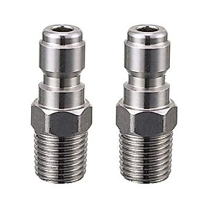 Tool Daily Pressure Washer Coupler, Quick Connect Plug, 1/4 Inch Male NPT Fitting, 5000 PSI, 2-Pack