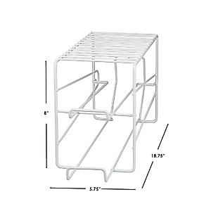 Home Basics Soda Can Beverage Dispenser Rack for Cabinet, Pantry, or Refrigerator – Dispenses 12 Standard Size 12 oz Soda Cans and 12 oz Canned Foods, White Finish