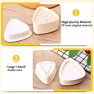 Onigiri Mold Triangle, 2 Pieces Rice Ball Mold Makers, Triangle Sushi Mold for Bento or Japanese Boxed Meal Children Bento by HAGBOU (Beige)