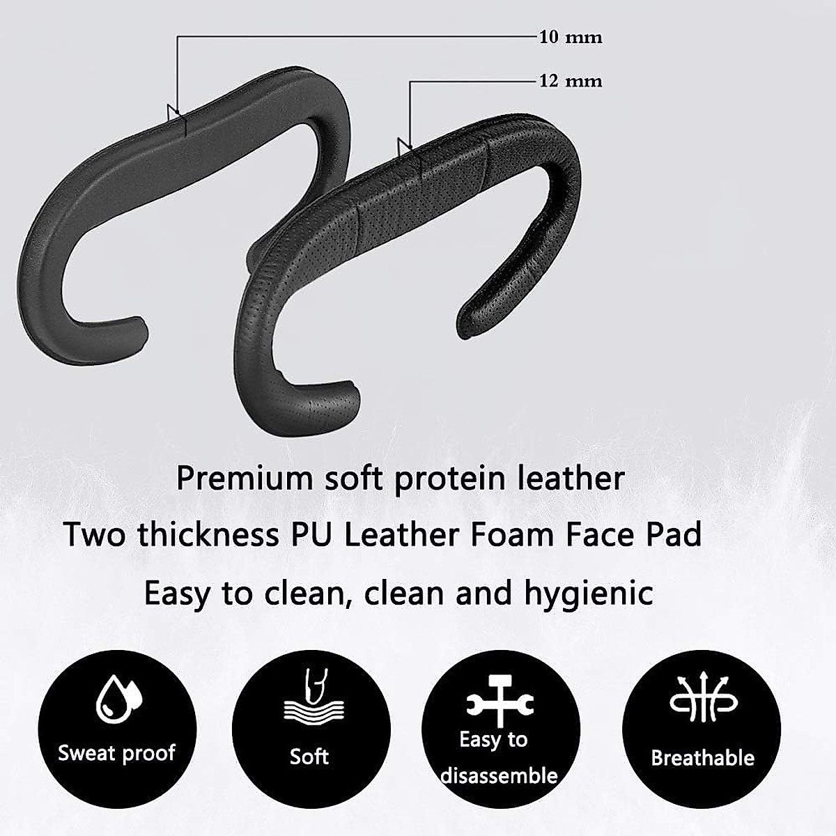 Upgrade Facial Interface Bracket & 2Pcs PU Leather Foam Face Cover Pad & Lens Cover Silicone Small & Large Anti-Leakage Nose Pad for Oculus Quest 2 Accessories Set 6 in 1