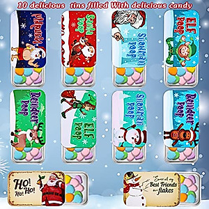 10 Pieces Christmas Mint Tins Candy Poop Mint Tins Gift Funny Candy Metal Box Stocking Stuffers for Adults Kids Teen (Vivid Style)