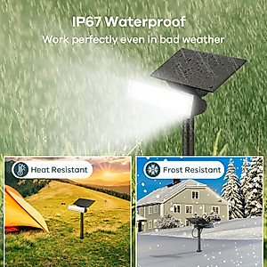 Linkind Solar Spot Lights, Upgraded 54 LEDs Daylight Solar Outdoor Lights, IP67 Waterproof Landscape Spotlights, Dusk-to-Dawn Solar Lights for Garden Pathway Yard Tree Driveway Patio Walkway Pool