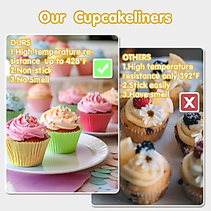 Jumbo Cupcake Liners 300 pcs White Muffin Liners No Smell,Food&Grade,Greaseproof Paper Baking Cups, Cupcake Wrappers For Party,Christmas by GoldenBakeryFamily