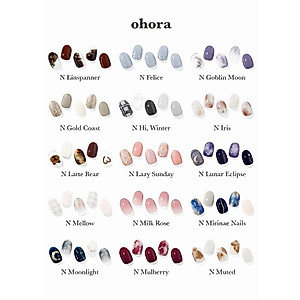 ohora Semi Cured Gel Nail Strips (N Milk Rose) - Works with Any Nail Lamps, Salon-Quality, Long Lasting, Easy to Apply & Remove - Includes 2 Prep Pads, Nail File & Wooden Stick - Pink