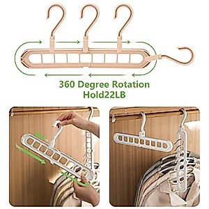 Closet Organizers and Storage,5 Pack Sturdy Closet Organizer Hangers,Closet Storage,Closet Organization,Magic Space Saving Hanger with 9-Holes for Wardrobe Clothes,Shirts,Pants,Dresses