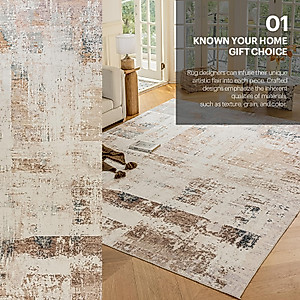 OMERAI Rug 5x7 Area Rug for Bedroom Washable Rug for Living Room Kitchen Dining Room Rugs Non-slip Home Decor Carpet Faux Wool Rug Large Modern Art Ultra Soft Blue Area Rug-High end