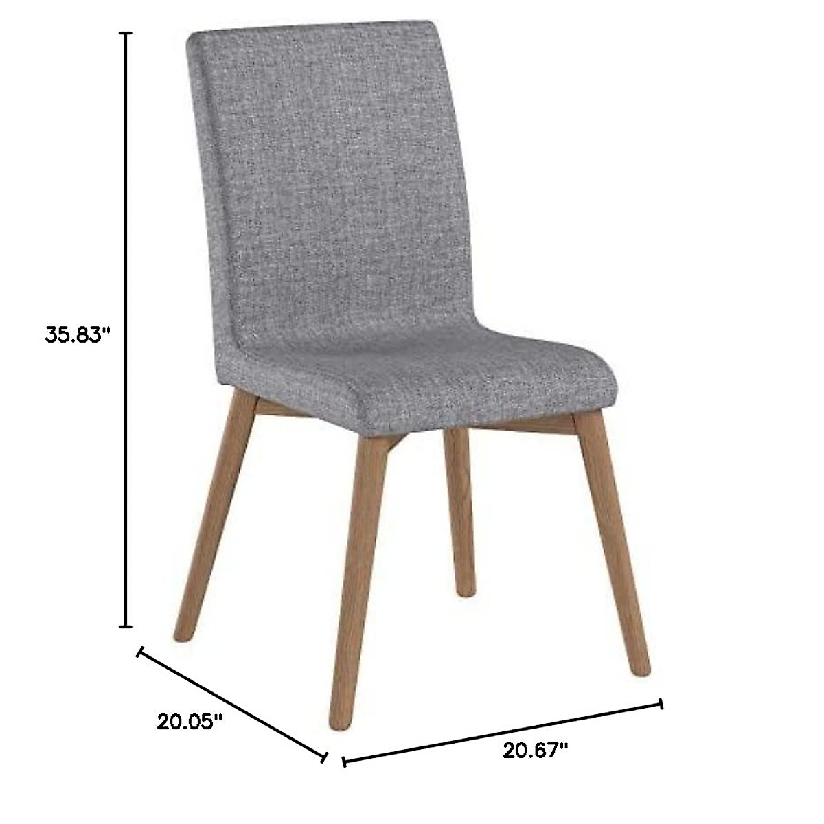 Christopher Knight Home Orrin Fabric Dining Chairs, 2-Pcs Set, Dark Grey / Oak Finish