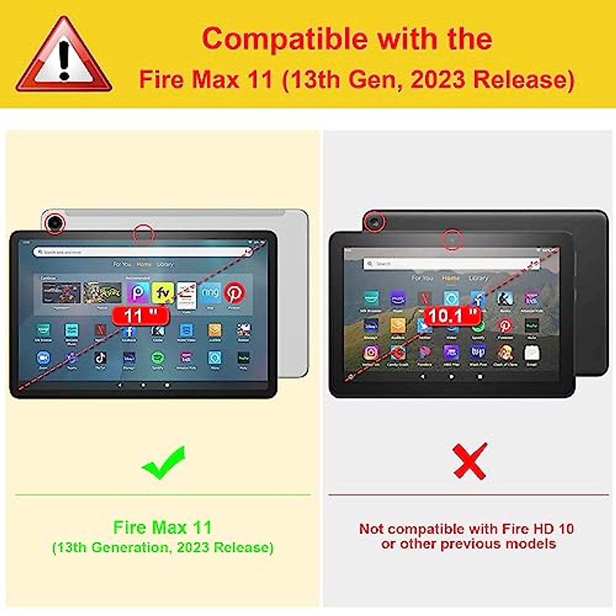 Fintie Slim Case for Amazon Fire Max 11 Tablet (13th Generation, 2023 Release) - Trifold Lightweight Hard Shell Stand Cover with Auto Wake/Sleep, Black