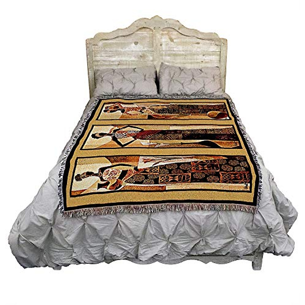 Pure Country Weavers Namirya Blanket by Keith Mallett - African Cultural Gift Tapestry Throw Woven from Cotton - Made in The USA (72x54)