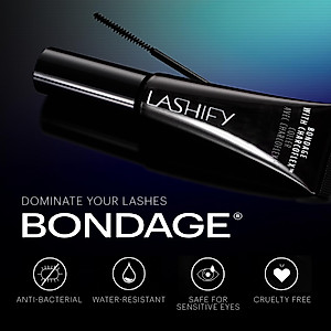 Lashify Bondage Extra Strength Bond with Charcoflex Eyelash Glue for False Lashes and DIY Lash Extensions in Sleek Black