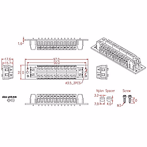 OONO 16 Amp 2x12 Position Terminal Block Distribution Module for AC DC