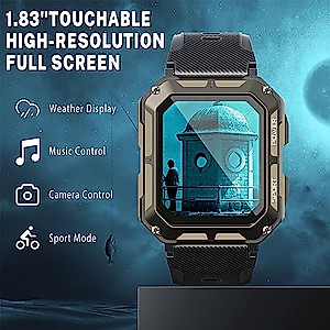 𝑭𝑰𝑳𝑰𝑬𝑲𝑬𝑼 𝑴𝒊𝒍𝒊𝒕𝒂𝒓𝒚 𝑺𝒎𝒂𝒓𝒕 𝑾𝒂𝒕𝒄𝒉 𝑴𝒆𝒏 Bluetooth Call Ip68 Waterproof Fitness Smart Watches Heart Rate Blood Pressure Smart Watch Black Steel Man Smartwatches for Android iOS
