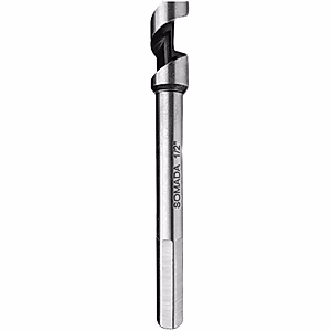 SOMADA 1/2-Inch x 12-Inch Auger Drill Bit for Wood, Hex Shank 3/8-Inch, Ship Auger Long Drill Bit for Soft and Hard Wood, Plastic, Drywall and Composite Materials