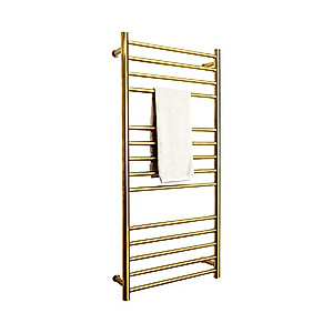 WTTTTW Towel Warmer Rack 14 Bars Wall Mounted Towel Heater, Stainless Steel Towel Warmer Rack, Clothes Drying Rack, Gold