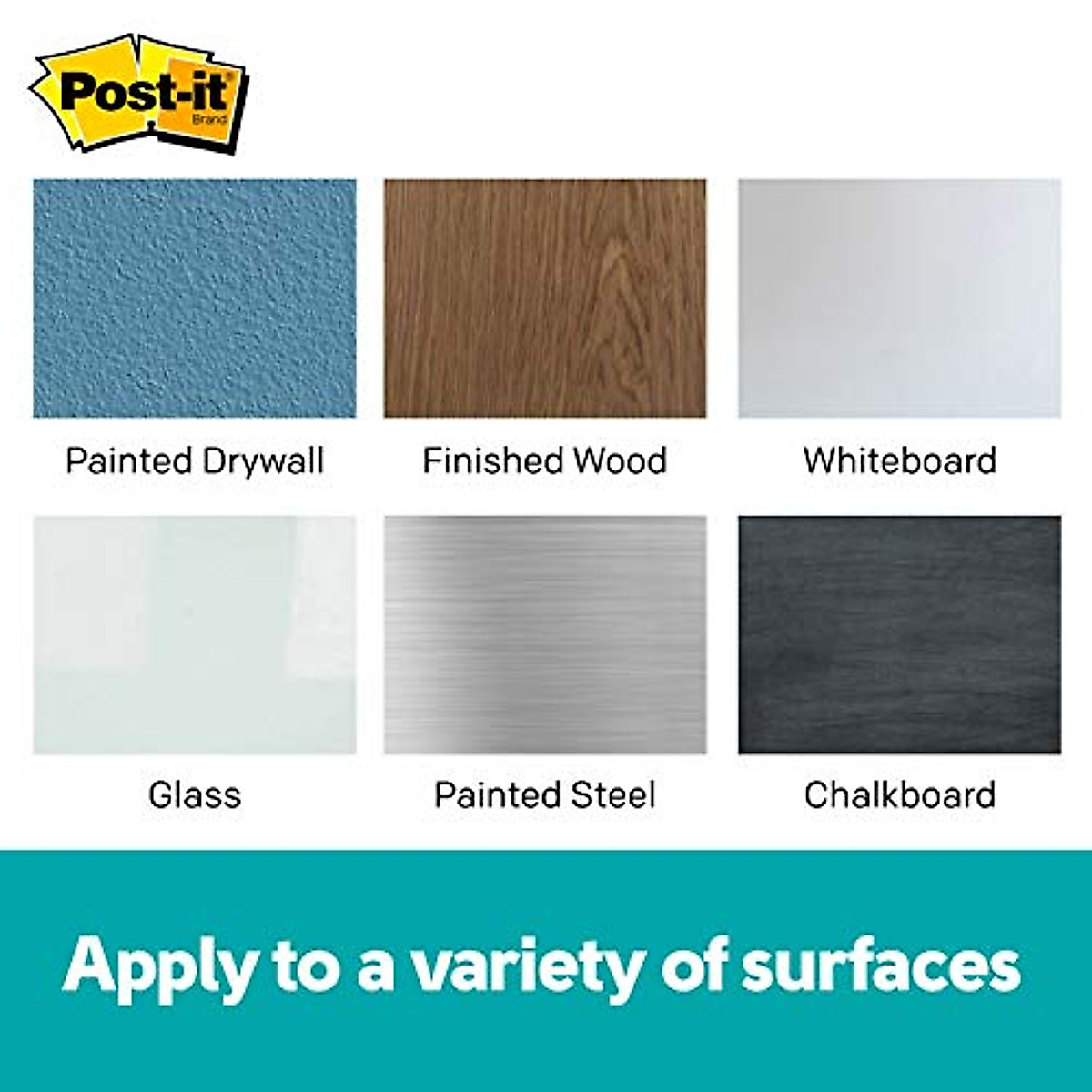 Post-it Flex Write Surface, Permanent Marker Wipes Away with Water, 6 ft x 4 ft, White Dry Erase Whiteboard Film (FWS6X4)