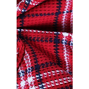 Arus Scotch Collection Tartan Plaid Design Cotton Blend Throw Blanket, Red Label