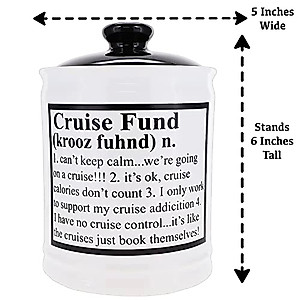 Cottage Creek Cruise Fund Piggy Bank for Adults Ceramic Cruise Vacation Jar, Cruise Gifts