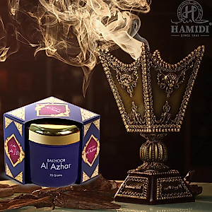 HAMIDI BAKHOOR AL AZHAR 70 GRAM Incense Fragrance For Home Use with Incense Burner or Mabkhara (Not Included) Natural Hand Dipped Beat Wood Scent