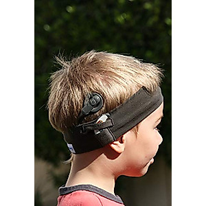 hearinghenry JUNIOR Sports Cochlear Implant Headband (Age 3yrs-10yrs) (Blue Lightning)