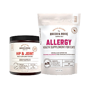 Rocco & Roxie Cat Allergy & Dog Glucosamine Hip & Joint Supplements Bundle