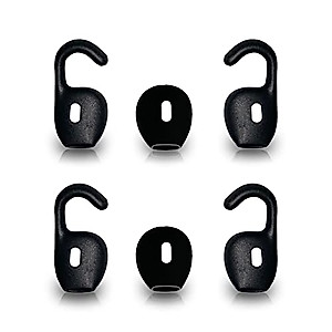 6 Pack Silicone Eargels, Earhook Black, Eargels Earbuds Tips for Jabra Talk 45/ for Stealth/for Boost Bluetooth Headset Headphone Earphones Accessories Pack