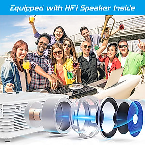 Mini Video Projector, 1080P Supported, Portable Outdoor Movie Projector, 176" Display Compatible with TV Stick, HDMI, USB, VGA, AV for Home Entertainment