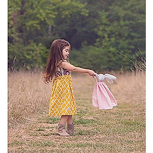 Bunnies By The Bay "Blossom Bunny" Buddy Blanket - 16" Stuffed Bunny and Baby Security Blanket - Super Soft Velour with Satin Lining