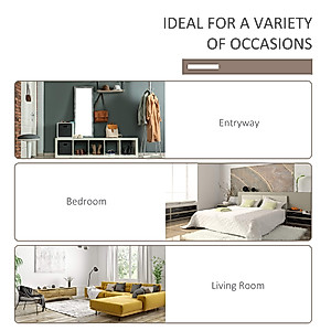 HOMCOM 3-in-1 Hall Tree, Entryway Bench with Coat Rack, Mudroom Bench with Shoe Rack, 2 Storage Drawers, 4 Hooks and Padded Seat Cushions for Hallway, White