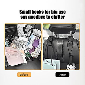 QODOLSI 2 PCS Bling Car Back Seat Headrest Hook, Crystal Back Seat Hanger Storage Organizer, Car Purse Bag Holder, Bling Rhinestone Car Interior Accessories for Women and Men (Black)