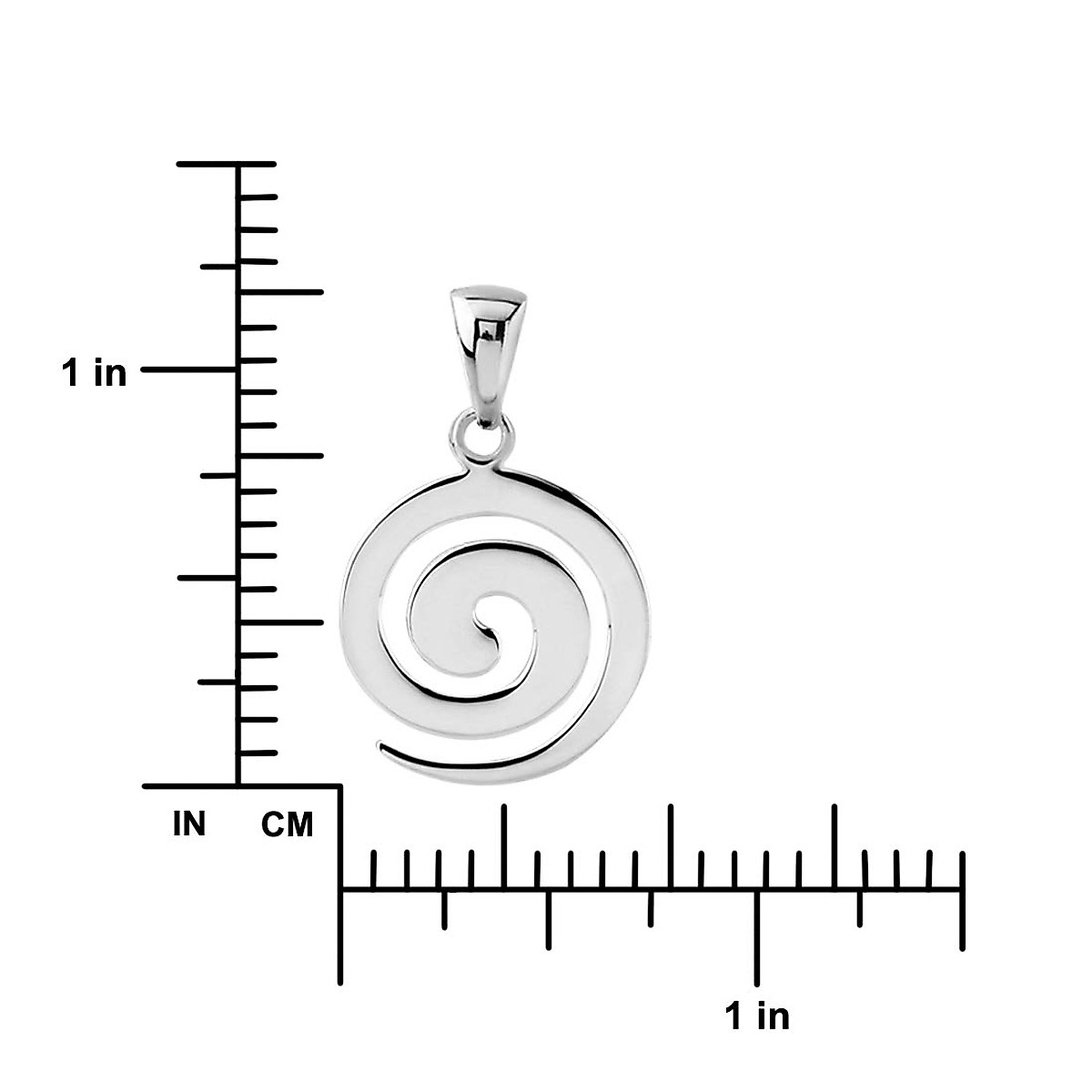 Hawaiian Silver Jewelry Pendant Necklace – 18 Inch Sterling Silver Maori Koru Spiral Necklace – Comfortable and Lightweight Wave Necklace for Women – Modern and Elegant Design