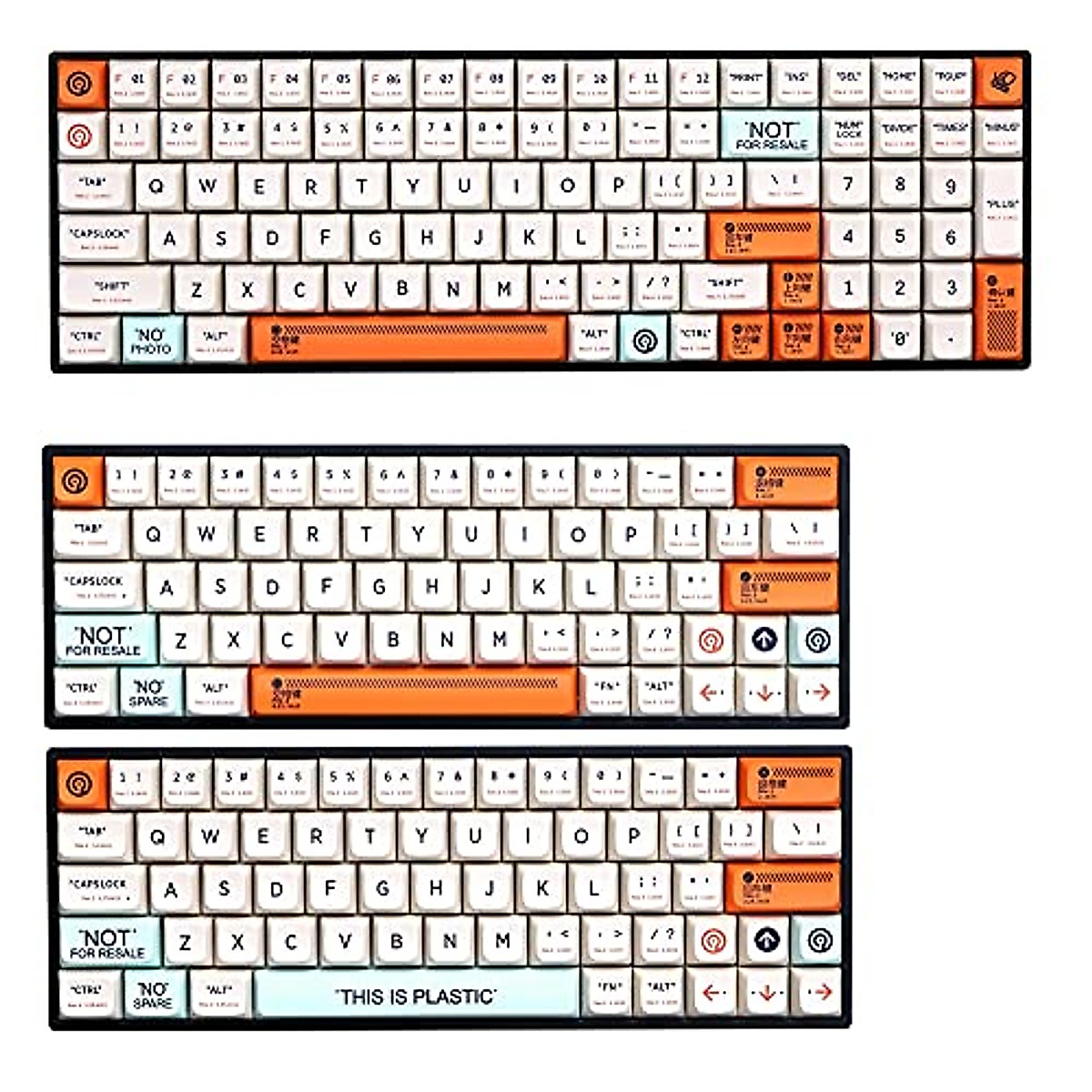 Blue Hat 141 Keys XDAS keycaps Dye-Sublimated Keycap for Cherry MX Switch keycaps for Wired USB Mechanical Gaming Keyboard （Plastic Sleeve）