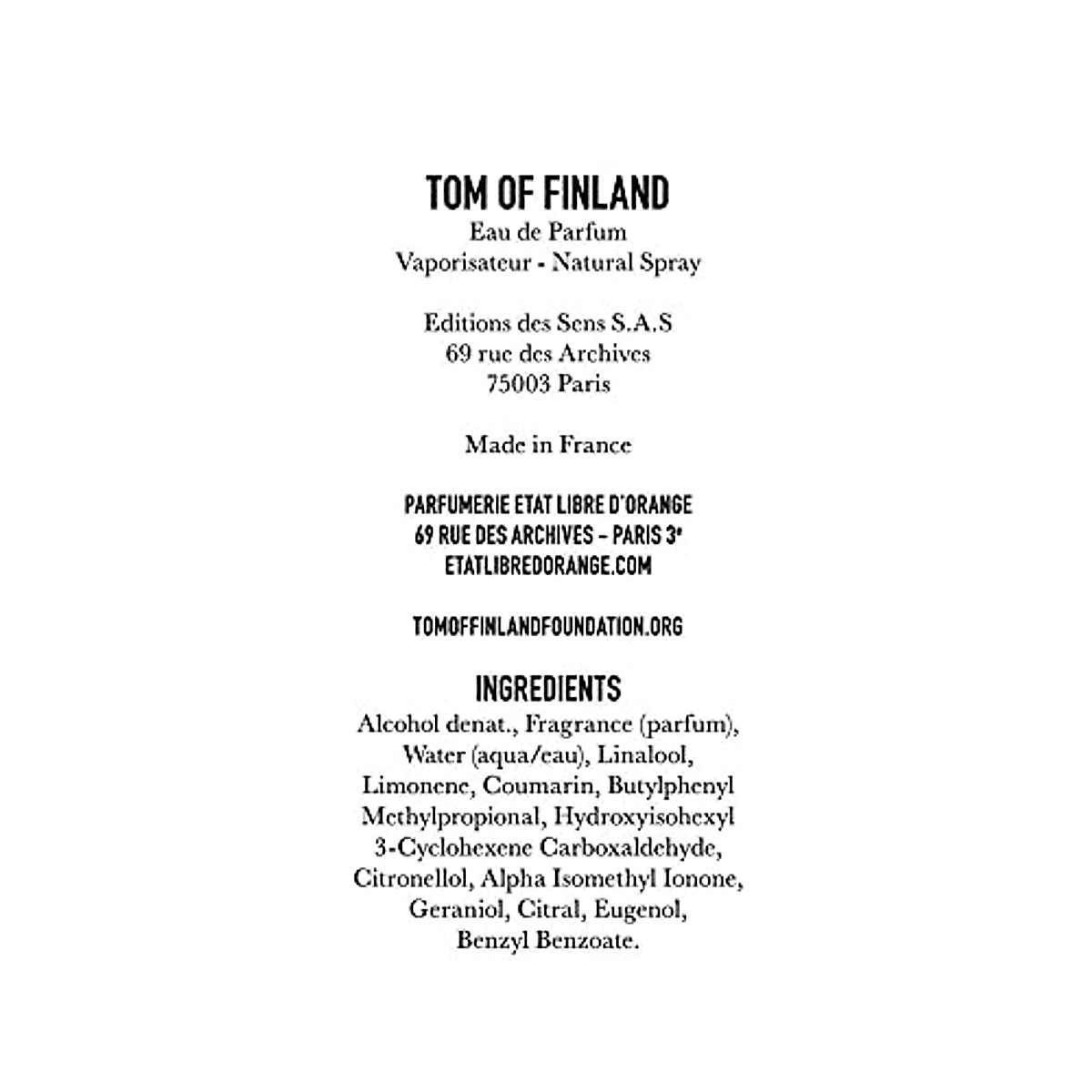Etat Libre d'Orange Tom Of Finland Eau De Parfum Spray, 3.4 Fl Oz