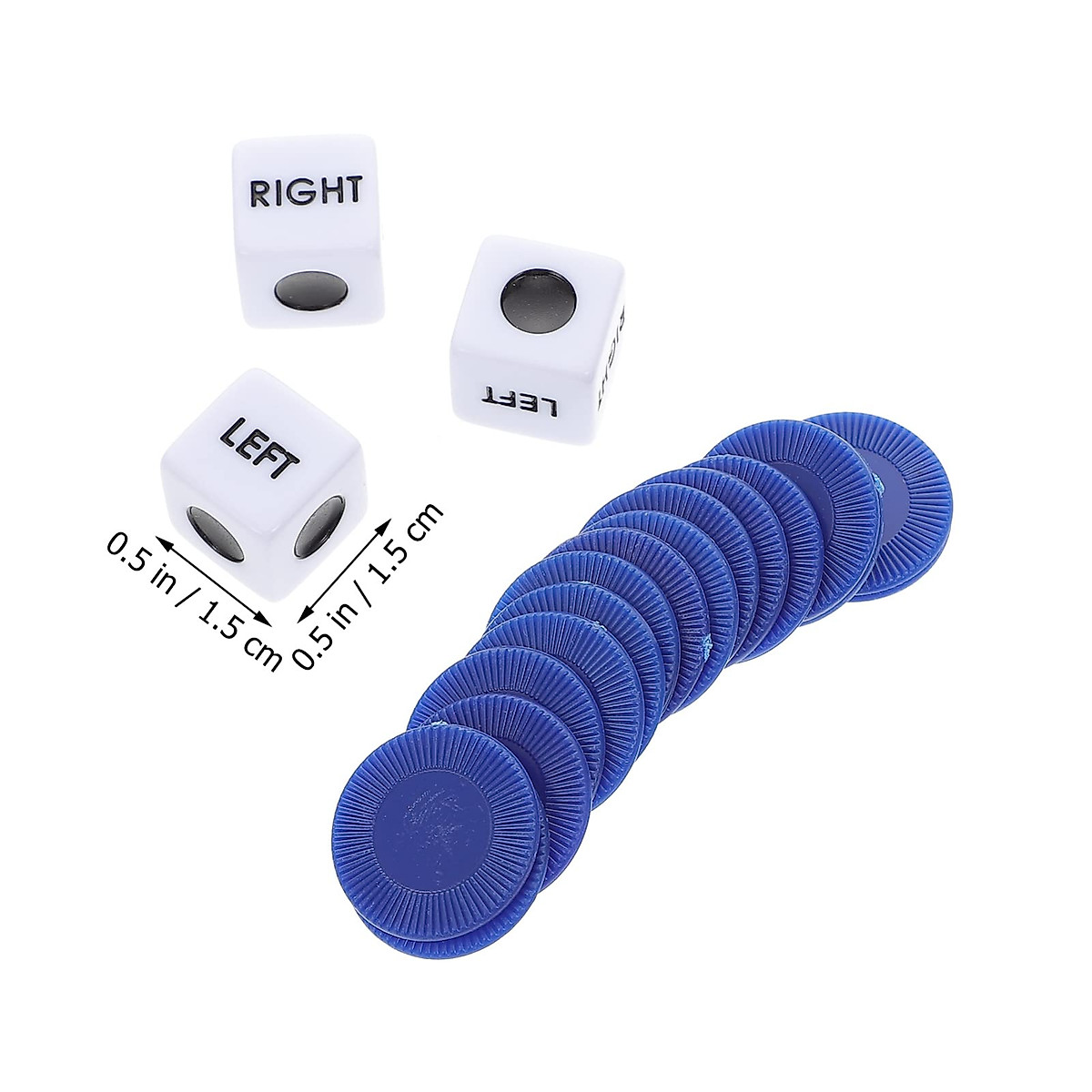 Kisangel 2 Sets Left Right Dice Game with Chip Dice Board Game Toy for Backyard Party Game