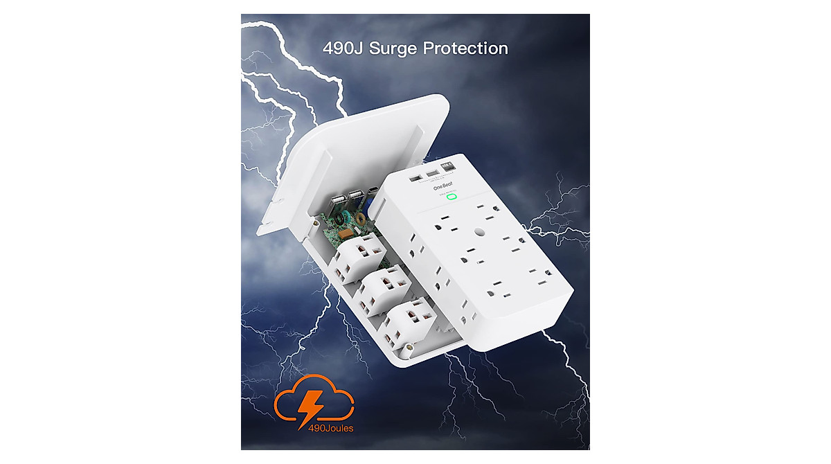12-Plug Outlet Extender with USB-C - Charge More Devices