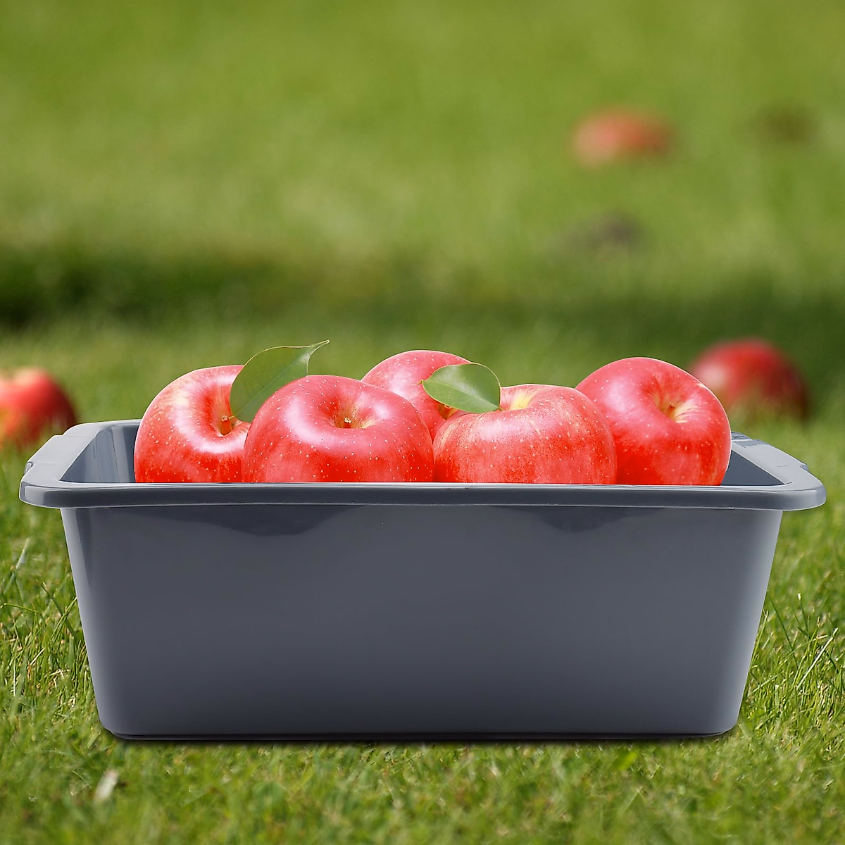 HEIHAK 5 Pack 8 L Plastic Bus Tub, 8.5 Qt 2.1 Gallon Grey Commercial Bus Box Utility Tote Bins, Small Rectangle Utility Storage Dish Tub Wash Basin for Kitchen, Restaurant, Cafeteria