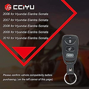 cciyu X 2 Flip Key Fob 4 buttons Replacement for 06 07 08 09 10 for Hyundai Elantra Sonata 2.0L 2.4L 3.3L Series with FCC OSLOKA-310T OSLOKA-360T OSLOKA-950T