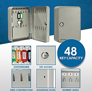 BARSKA 48 Position Key Safe, Beige, 7" x 3" x 10"