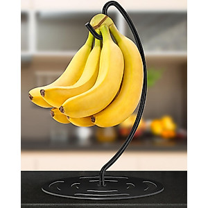 Coopenju Banana Holder Stand Stainless Steel, Modern Banana Tree Hanger with Larger Base & Won't Topple Over, Banana Hanger Rack for Any Kitchen Countertop