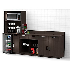 Breaktime Coffee Break Lunch Room Furniture Buffet Model 3257 4 Piece Group Color Espresso - Factory Assembled (NOT RTA) Furniture Items ONLY.