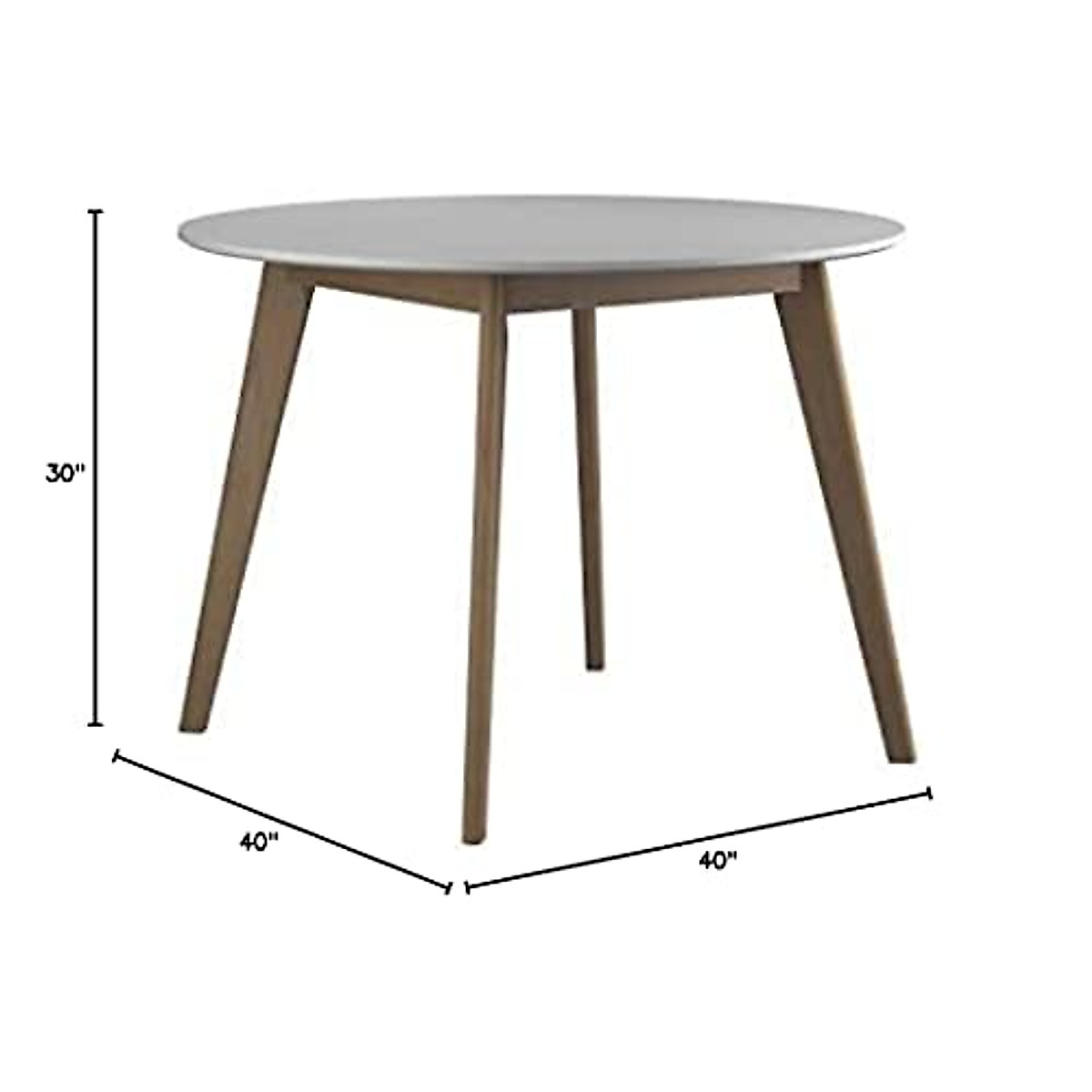 Coaster Furniture Breckenridge Round Matte White and Natural Oak Dining Table 192790