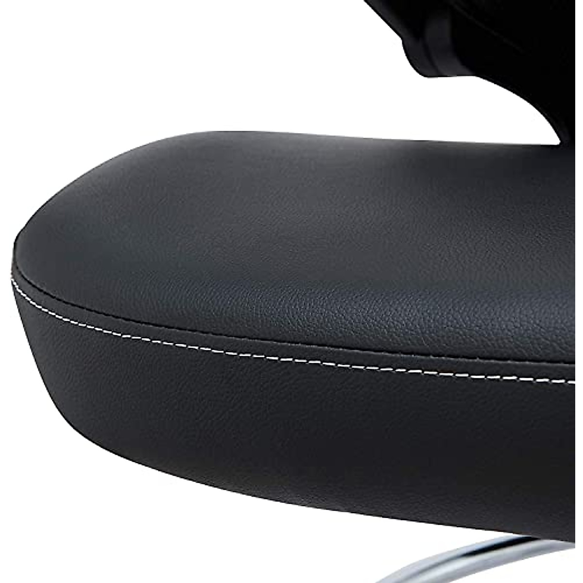 Modway Attainment Vinyl Drafting Chair - Drafting Stool With Flip-Up Arm in Black