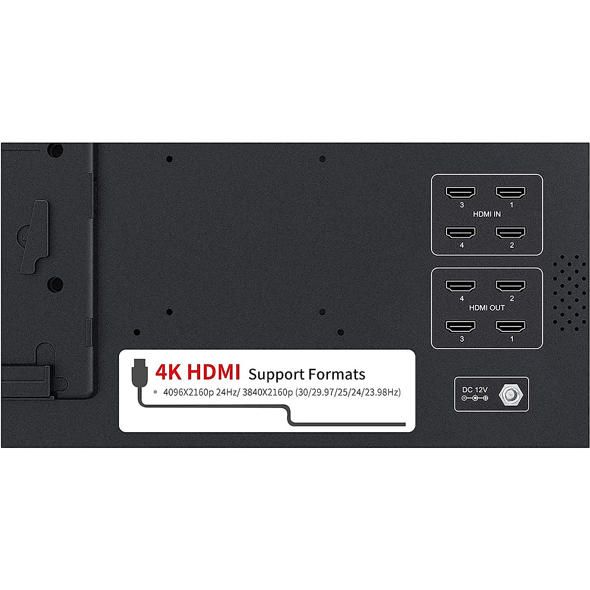 FEELWORLD ATEM156-CO 15.6 Inch Quad-Split Monitor Carry-on Broadcast Director Monitor with 4 x HDMI I/O for Switchers