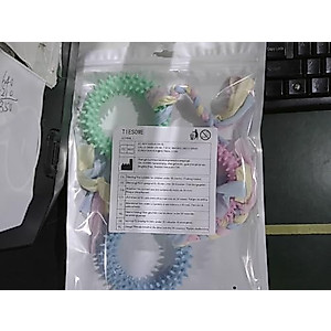 TIESOME Puppy Teething Toys with Cotton Ropes, 3 Pcs Rubber Small Dog Chew Toy Rings Aggressive Chew Toys for Dogs Oral Teeth Soothe Itching Puppy Chew Toys Interactive Pet Toys for Small/Medium Dogs